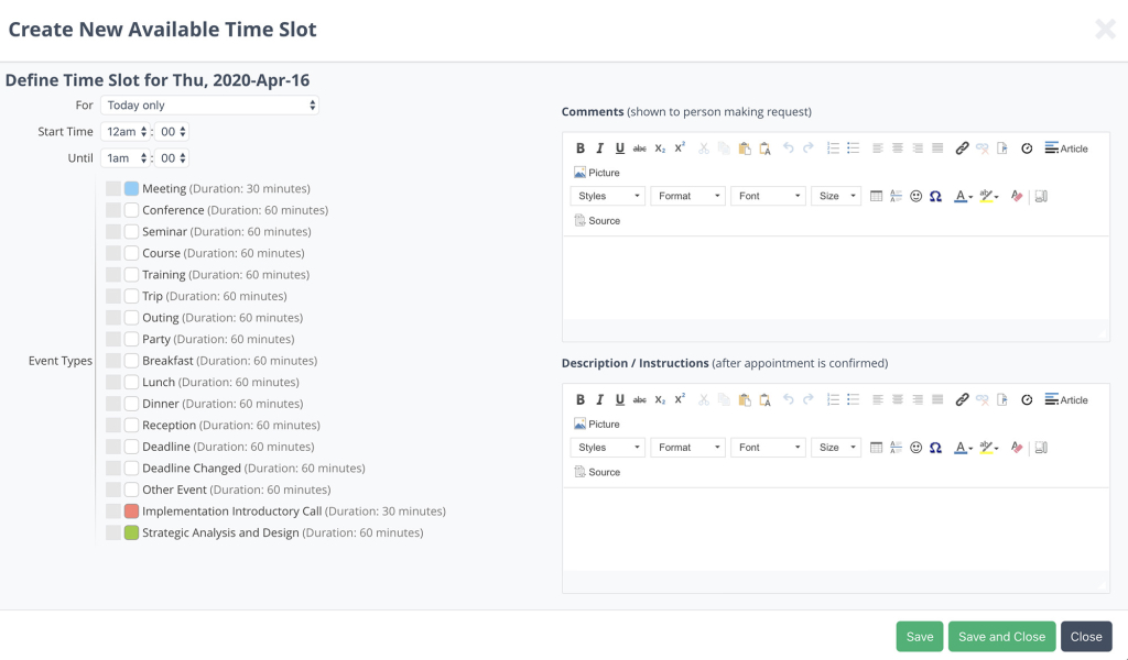 Booking Calendar Tool - Credema AG